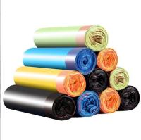 China Custom Plastic Bag Roll Packaging Hand Held Pull Rope Drawstring Garbage Bag 450x500mm for sale
