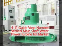 4-12 Guide Vane Number Verticale hoofdas Waterkrachtturbine voor de markt