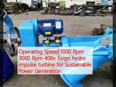 Werksnelheid 1000 Rpm 3000 Rpm 400v Turgo waterimpulsturbine voor duurzame energieopwekking