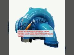 Turbine Type Horizontal Francis Turbine Stainless Steel Guide Vane Francis Hydraulic Turbine