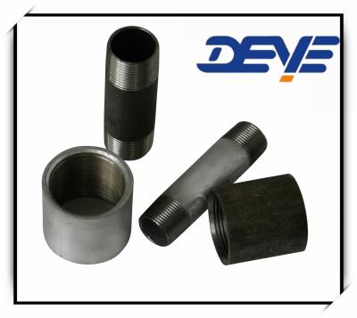 China CARBON STEEL BLACK NIPPLE SEAMLESS SCH80 NPT THREAD for sale