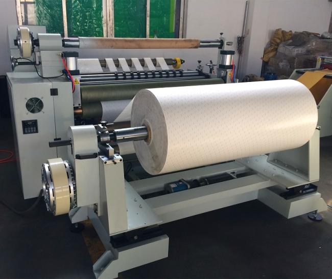 Paper roll slitting and rewinding machine