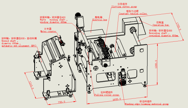 Automatic Slitting Rewinding Machine With Constant Tension Control