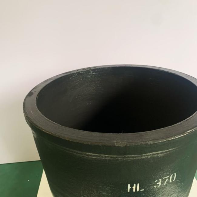 High purity graphite crucible for aluminum melting - front view