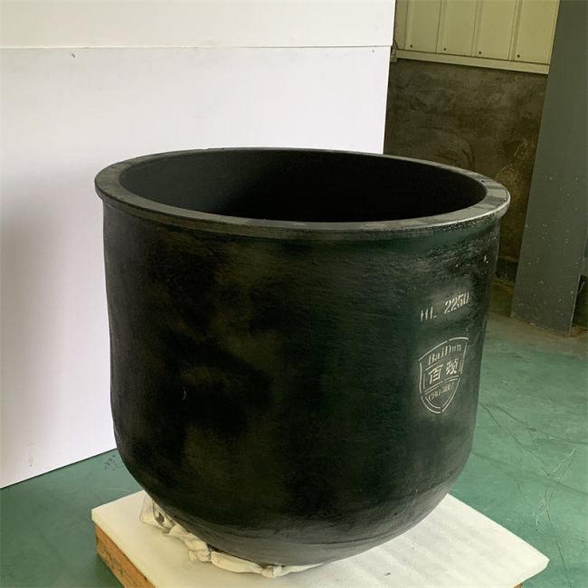 Circular silicon carbide graphite crucible - side profile showing cylindrical shape