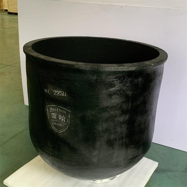 Circular silicon carbide graphite crucible - top view showing uniform construction