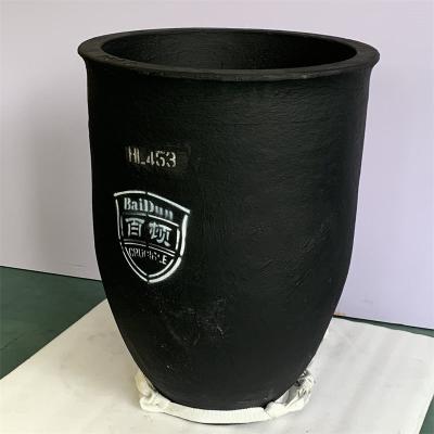 China 2.21-2.25g/cm3 Metal Melting Crucible , Black Conventional Cylindrical Crucible for sale