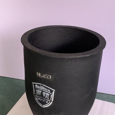 China 2.21-2.25g/cm3 Metal Melting Crucible , Black Conventional Cylindrical Crucible for sale