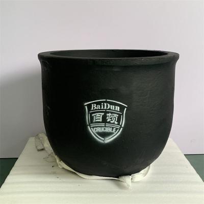 China Black Large Foundry Crucible Chemical Resistant Metal Melting Crucible For Melting Zinc for sale