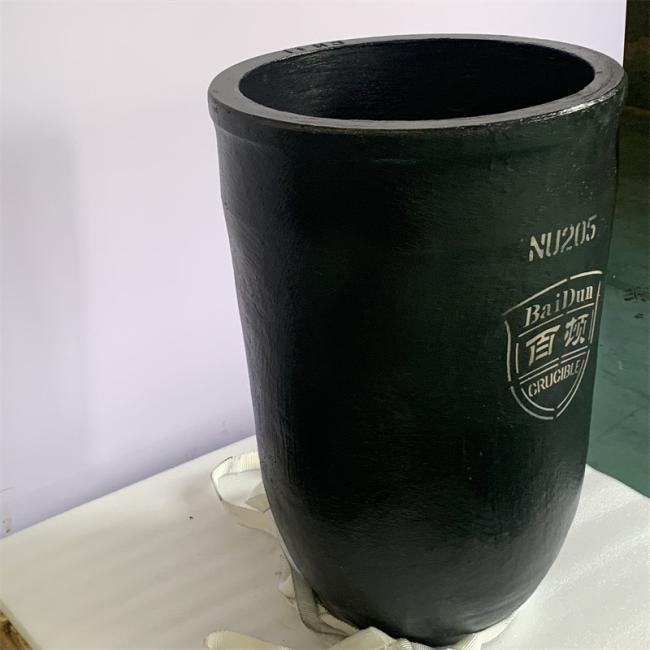 Circular metal melting crucible - front view