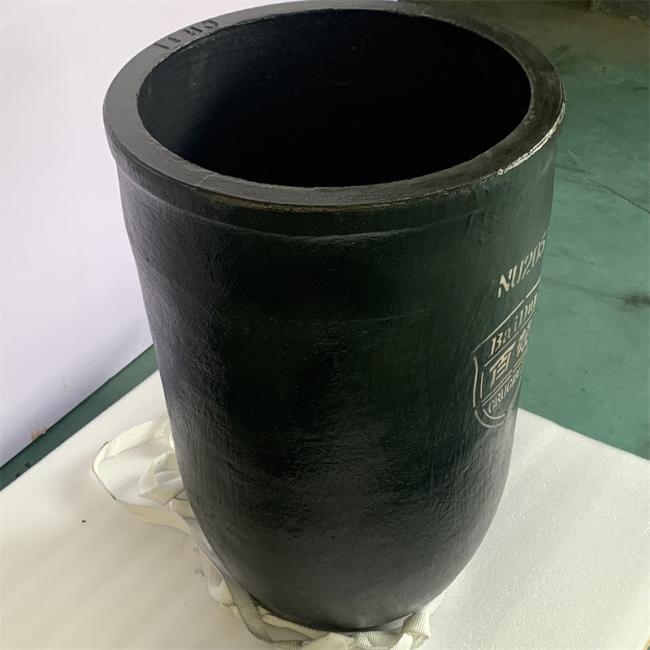 Circular metal melting crucible - side view