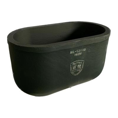China Industrial Metal Melting Silicon Carbide Graphite Crucible Oval Type High Temperature Resistance for sale