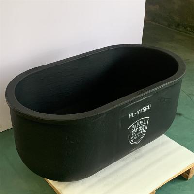 중국 고온 난방 타원형 크루시블 검은색 비철금속 녹기 판매용