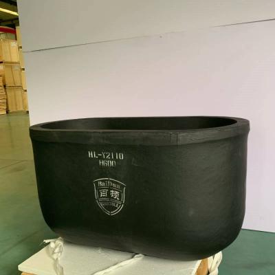 China High Performance Elliptical SiC Graphite Crucible geoptimaliseerd voor smelting recycling Te koop