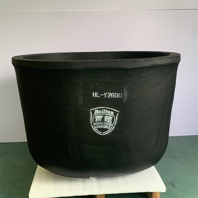 High purity black silicon carbide crucible close-up view