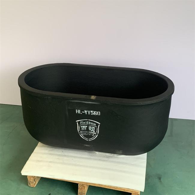 Thermal shock resistant crucible in industrial setting