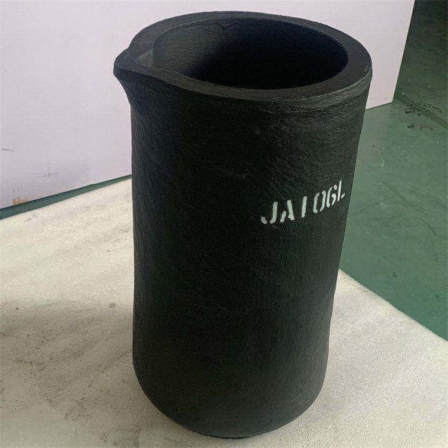 Industrial crucible in use for metal melting application