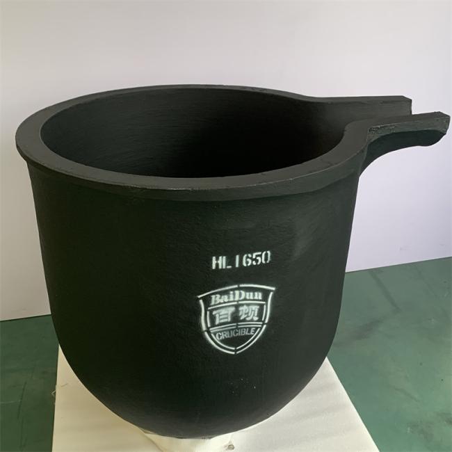 Silicon Carbide Graphite Crucible with pouring nozzle - top view