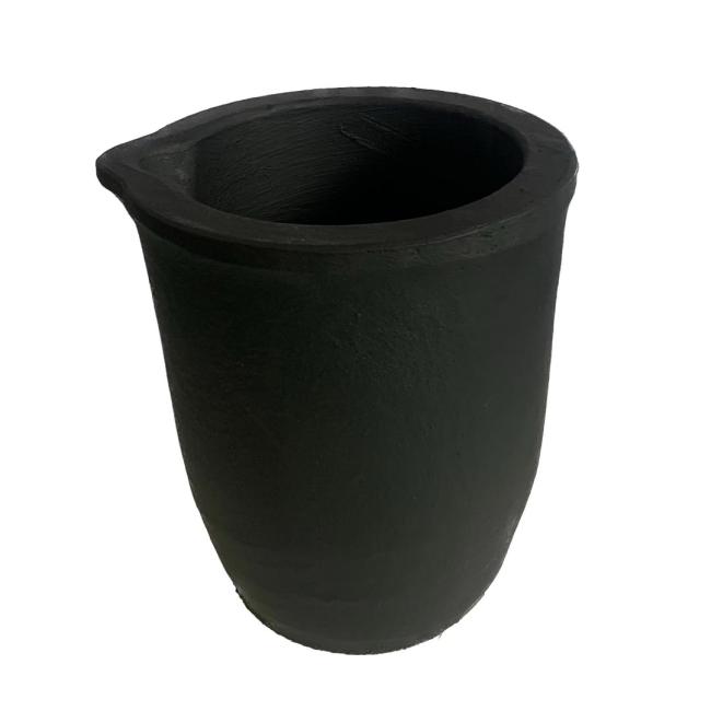 Round Graphite Clay Crucible with pouring nozzle - detail of pouring nozzle