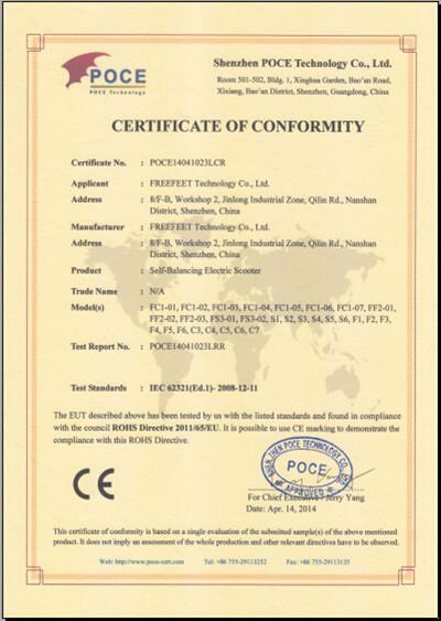 ROHS - Shenzhen Freefeet Technology Co., Ltd.
