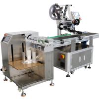China Plastic Packaging Flat Labeling Machine 40-150pcs/min Suction Feeding 220V for sale