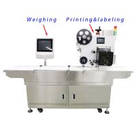 China Automatic Weighing Labeling Machine 220V 550W for Carton Packaging Barcode Printing for sale