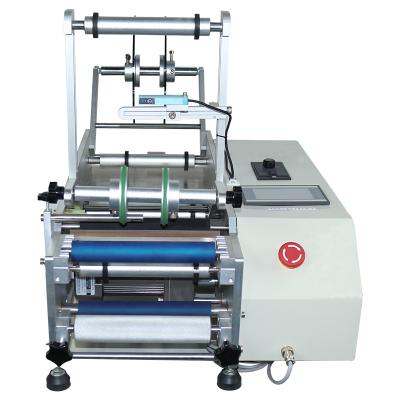 China 920x450x520mm semi-automatische cilinderlabeling applicator voor pot wijn bier koffie en meer Te koop
