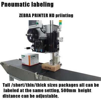 China Thermische papierrol-rewind-druk- en etiketteringsmachine met ZEBRA ZE511 printer label applicator Te koop
