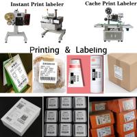 China Automatic Cardboard Box Flat Bag Label Printing and Apply System 300dpi 6-10ips for sale