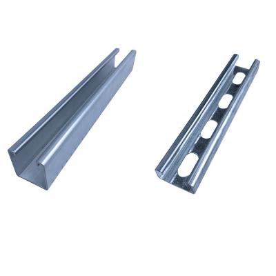 China Structural Galvanized Steel Solar Support And Hanger System Angle Profile Slotted Bar For Shelf Mild Steel Channel for sale