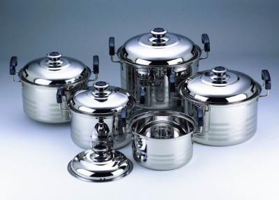China 10 PC SS 410 Stainless Steel Cookware Pan Sets with Bakelite Handle for sale