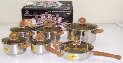 China 12 PCS Stainless Steel Cookware Set with Body Thickness 0.5mm for sale