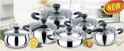 China 12 PCS ss 201 Apple Stainless Steel Cookware Sets with Thickness 0.45 mm for sale