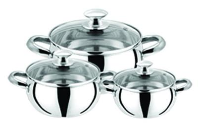 China Mirror Polish 6 Piece Cooks Stainless Steel Cookware Sets with s s # 201 for sale