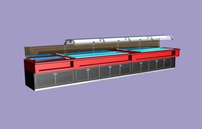 China Marble Sushi Salad Bar Counter 400L with LED Light , Commercial Buffet Equipment for sale