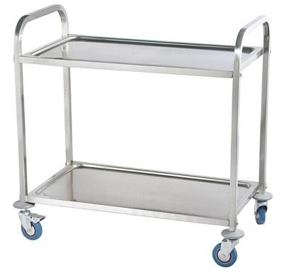 China Durable 2 Tier Collapsible Stainless Steel Serving Cart High Load Capacity for sale