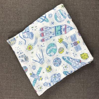 China Large Muslin Multifunctional and Plush Floral Swaddle Baby Blanket for sale