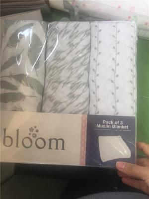 China Organic Muslin Swaddle Blanket , White Swaddle Blanket For 0 - 9 Months Baby for sale