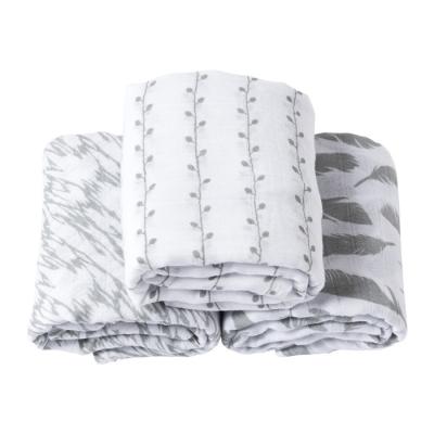 China OEM 100% Cotton Baby Swaddle Blankets 2 Layer After Washed 3 Pcs / Box  Packing for sale