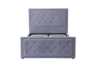 China Odm 1.6x2m Queen Size Platform Bed Bedroom Furniture Upholstery Fabric Velvet for sale