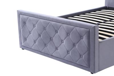 China Odm 1.6x2m Queen Size Platform Bed Bedroom Furniture Upholstery Fabric Velvet for sale