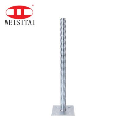 China Electro Galvanized 32mm Adjustable Screw Jack Base Solid Scaffolding U Head for sale