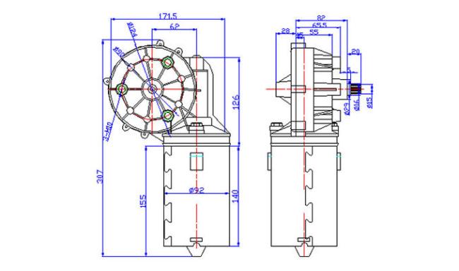 Motore professionale ZD2735/1735 24V/12V ISO9001 0 del tergicristallo del bus di IRZAR 
