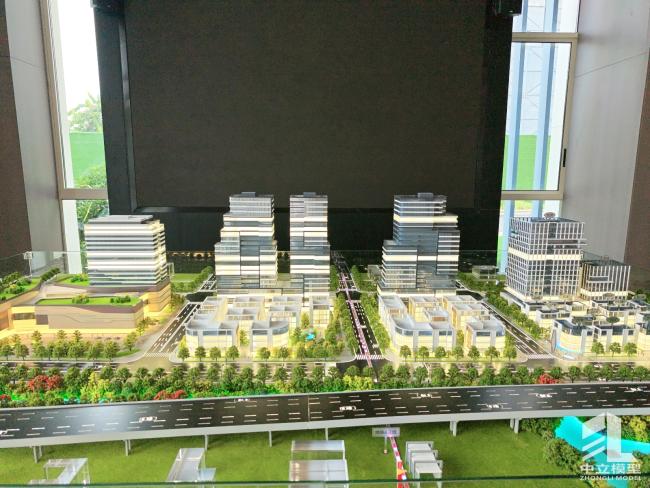 Detailed view of architectural model with LED lighting and realistic textures