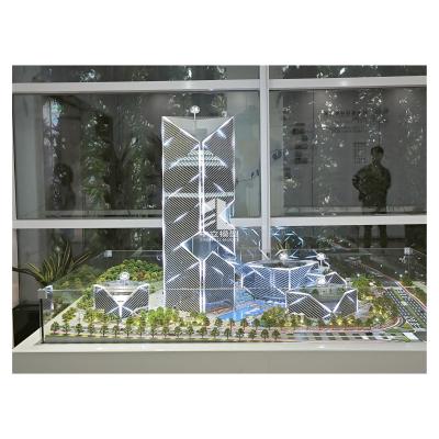 China Real Estate Scale Model 1:100 Skyscraper Scale Models LED Illuminated for sale