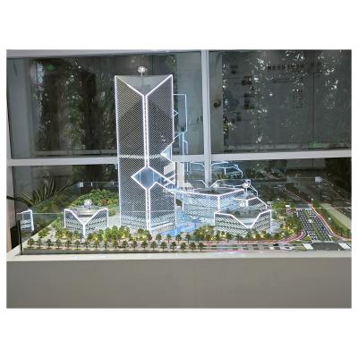 China Real Estate Scale Model 1:100 Skyscraper Scale Models LED Illuminated for sale