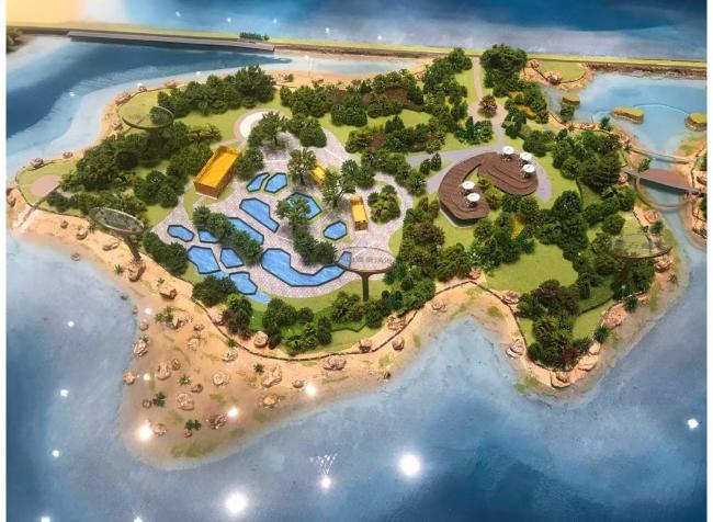 Coastal landscape architectural model view 3