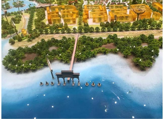 Coastal landscape architectural model view 2