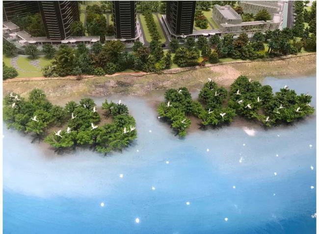 Coastal landscape architectural model view 1