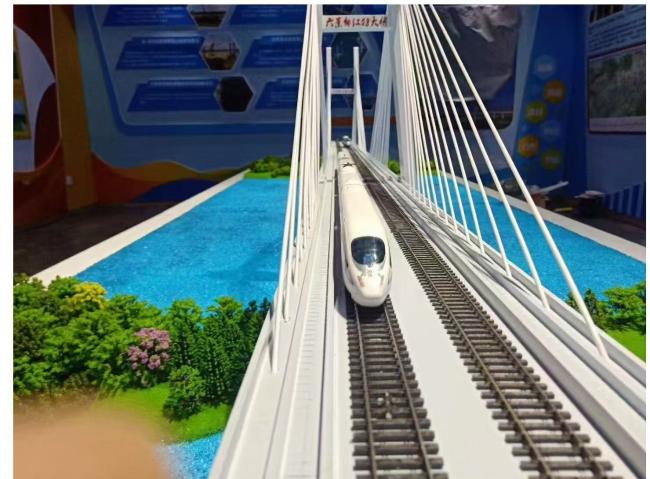 Close-up view of architectural model construction